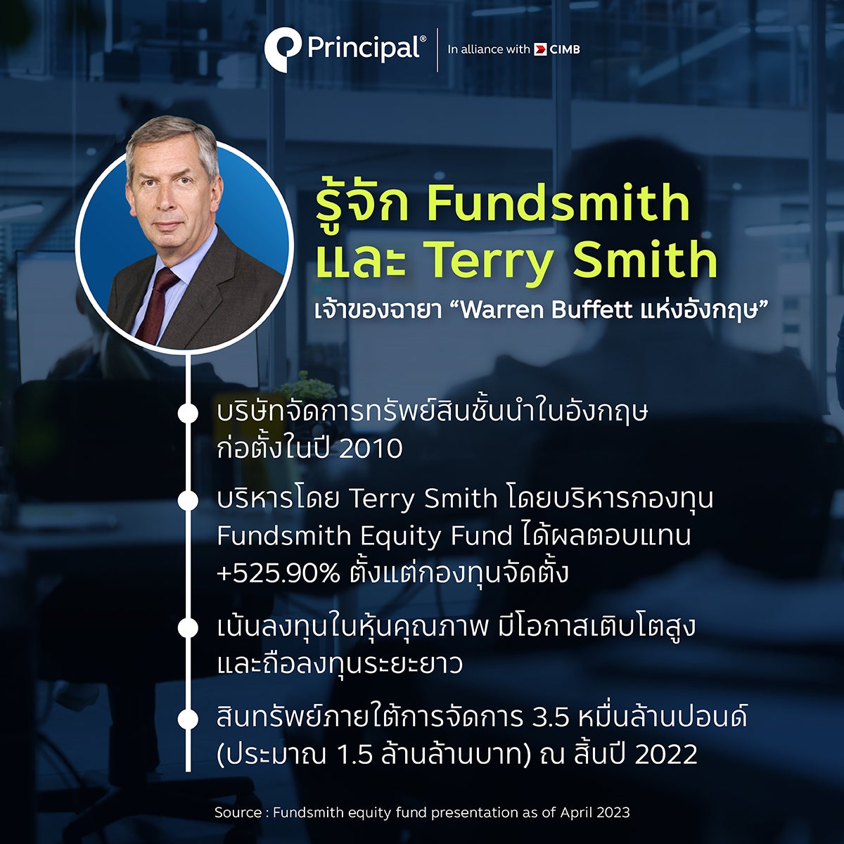 กองทุนเปิดพรินซิเพิล โกลบอล ควอลิตี้ อิควิตี้ (PRINCIPAL GQE) ลงทุนใน ...